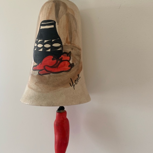 Accents | Southwest Pottery Wind Chime With Red Chili Peppers Black ...